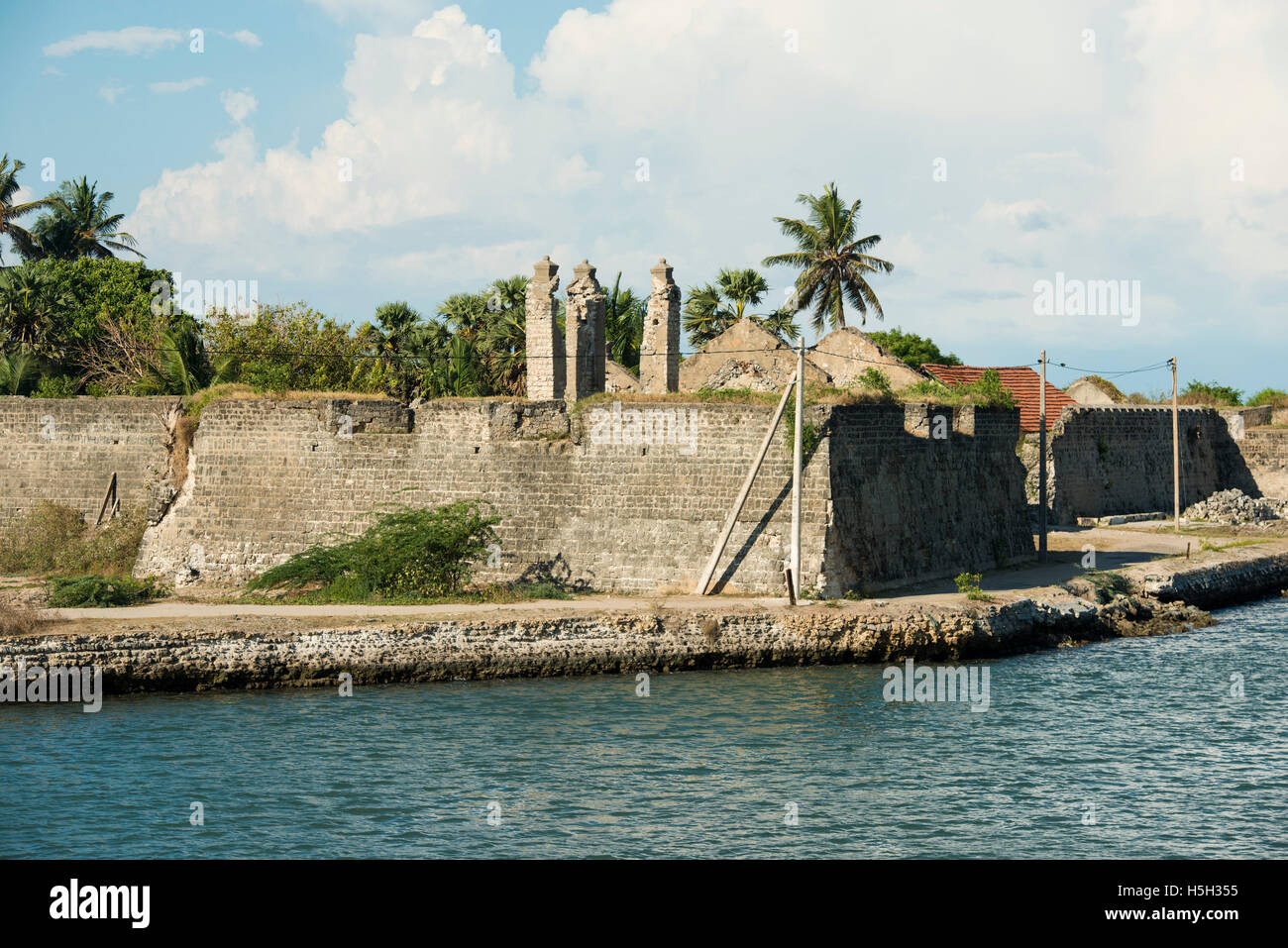 Mannar Fort ruins, built by the Portuguese in 1560 and later rebuilt by ...