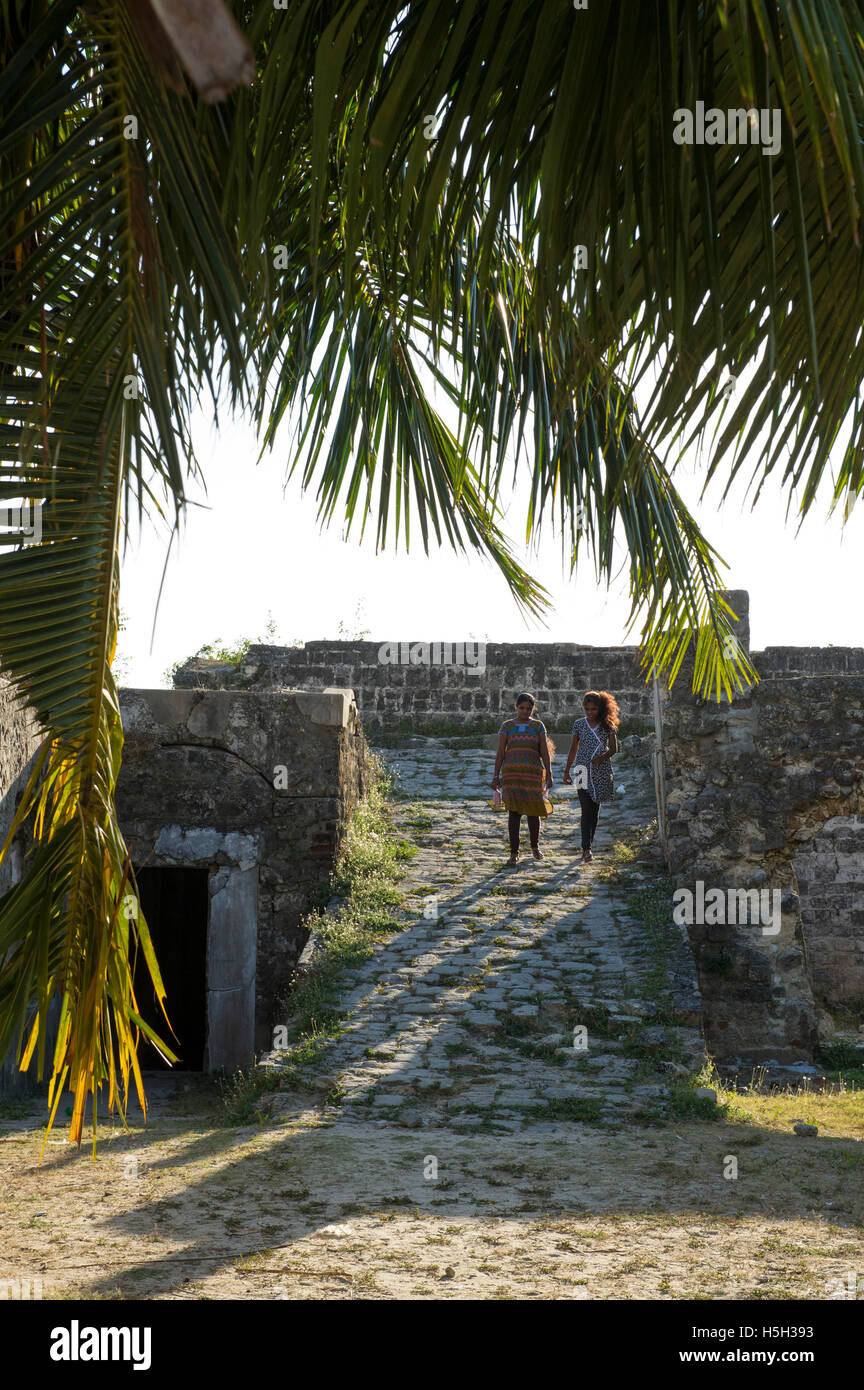 Mannar Fort ruins, built by the Portuguese in 1560 and later rebuilt by ...