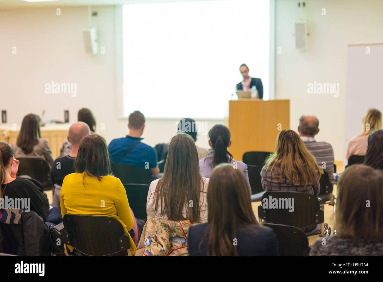 Audience in lecture hall on scientific conference Stock Photo - Alamy