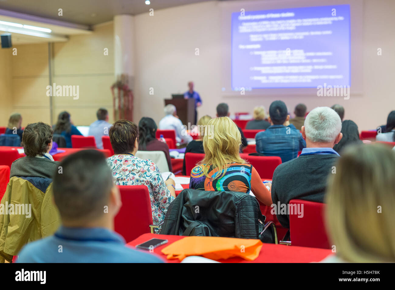 Audience in lecture hall on scientific conference Stock Photo - Alamy