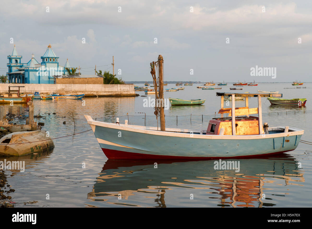 Fishing boats docked at the harbour, Jaffna, Sri Lanka Stock Photo - Alamy