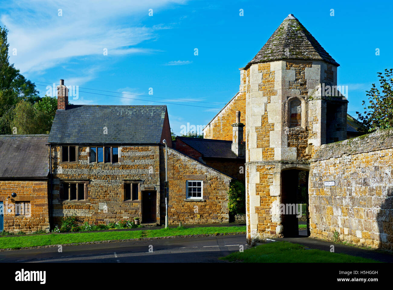 The gazebo on Church Street, Lyddington village, Rutland, England UK ...