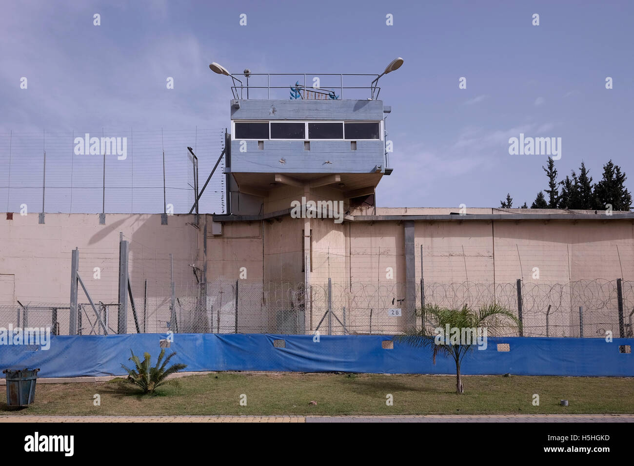 Walls of Eshel prison near the city of Beersheba southern Israel Stock ...