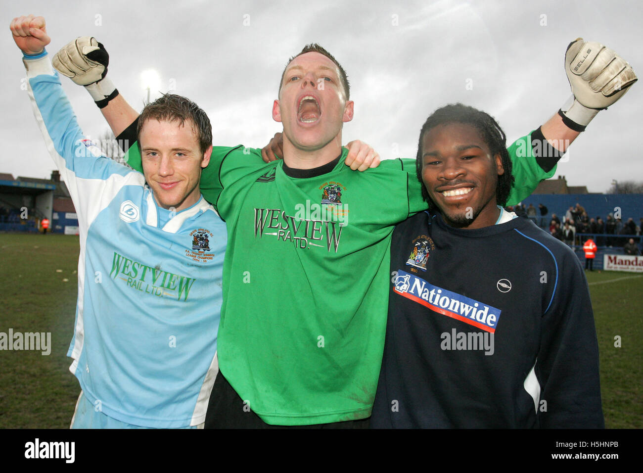 Glenn Poole (left), Ashley Bayes and Aaron McLean - Grays Athletic vs ...