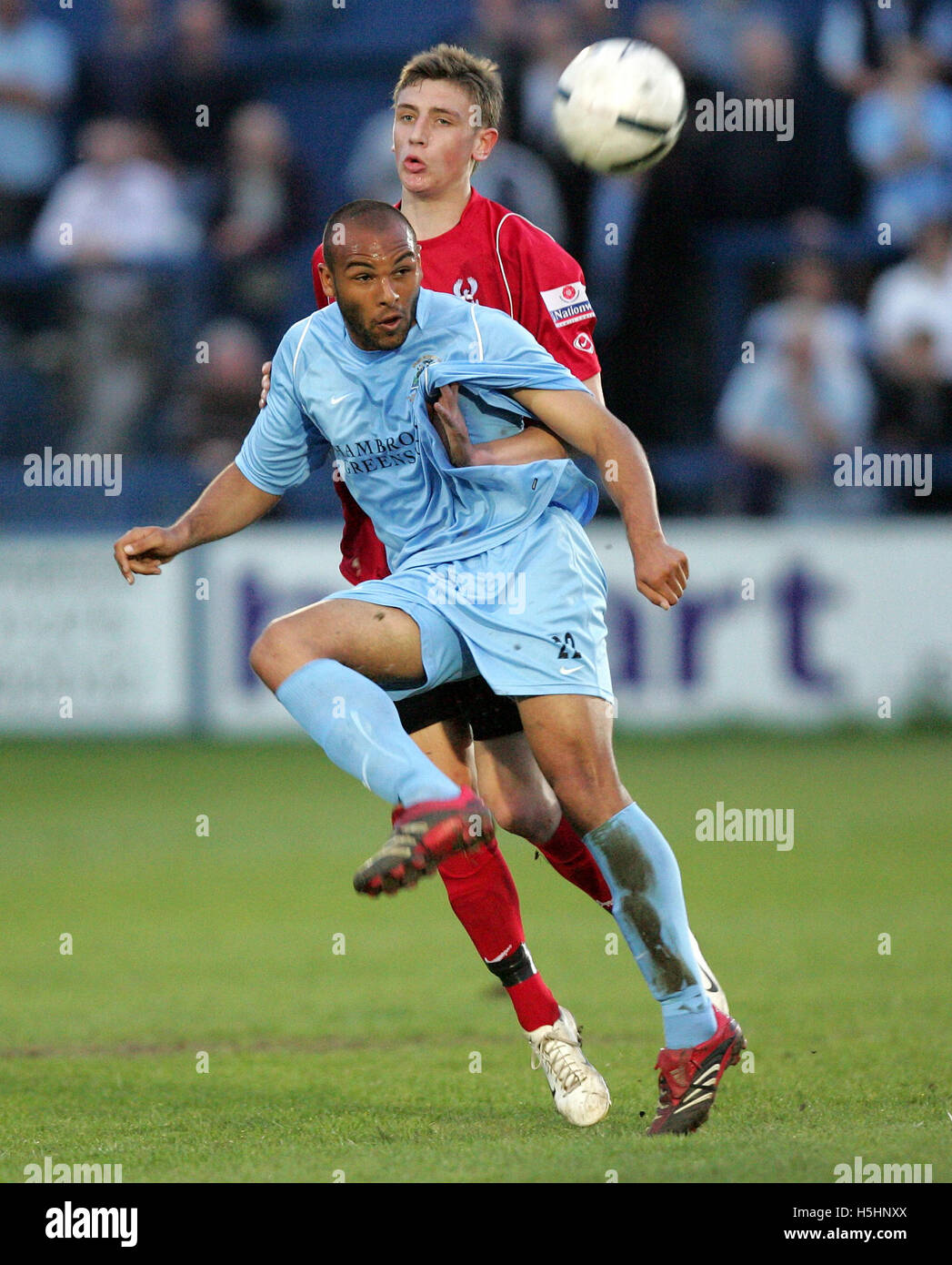 Ashley Nicholls of Grays tussles with Michael McGrath - Grays Athletic ...