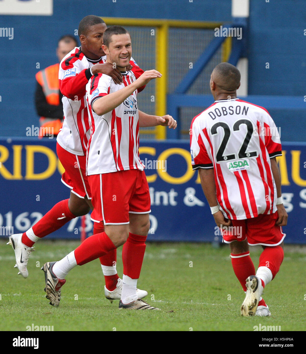 Stevenage celebrate their second goal scored by Mark Arber - Grays ...