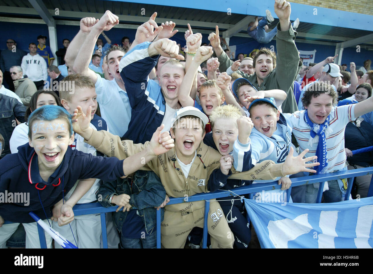 Grays Athletic Football Club Fans - 02/04/05 Stock Photo - Alamy