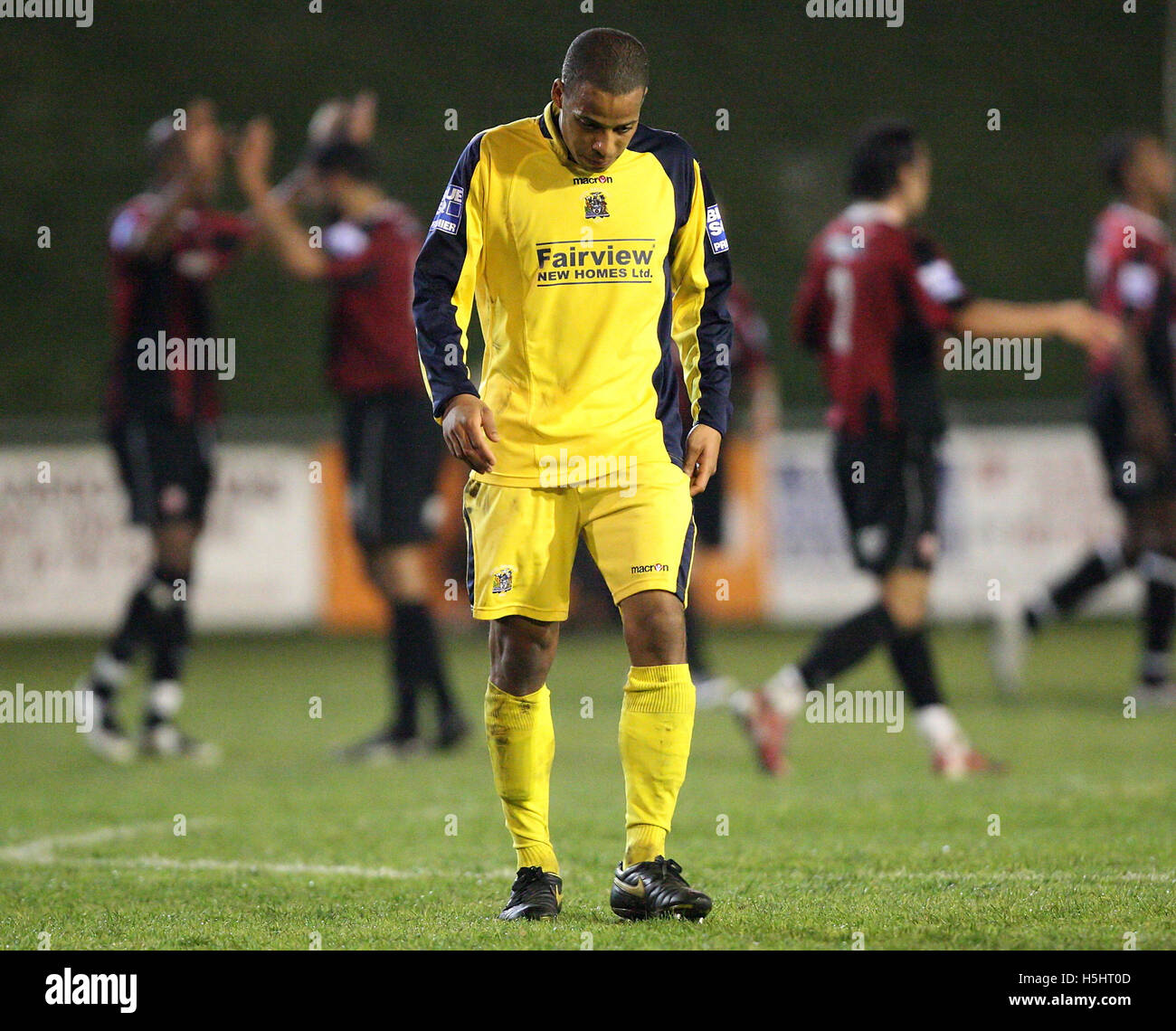 Karl Murray of Grays shows his disappointment at the final whistle ...