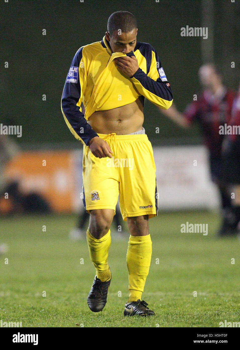 Karl Murray of Grays shows his disappointment at the final whistle ...