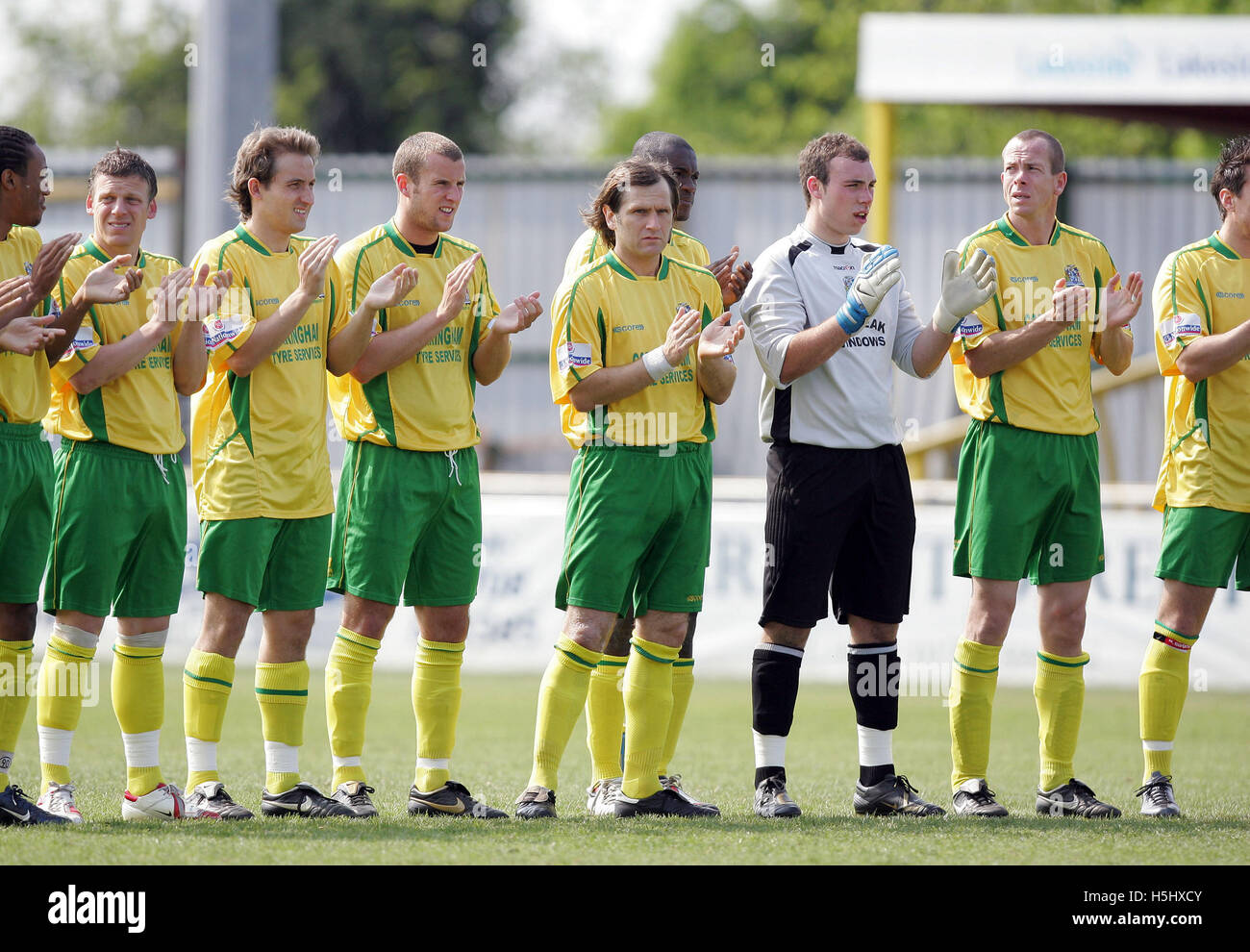 Thurrock players line up to celebrate the life of footballer Alan Ball ...