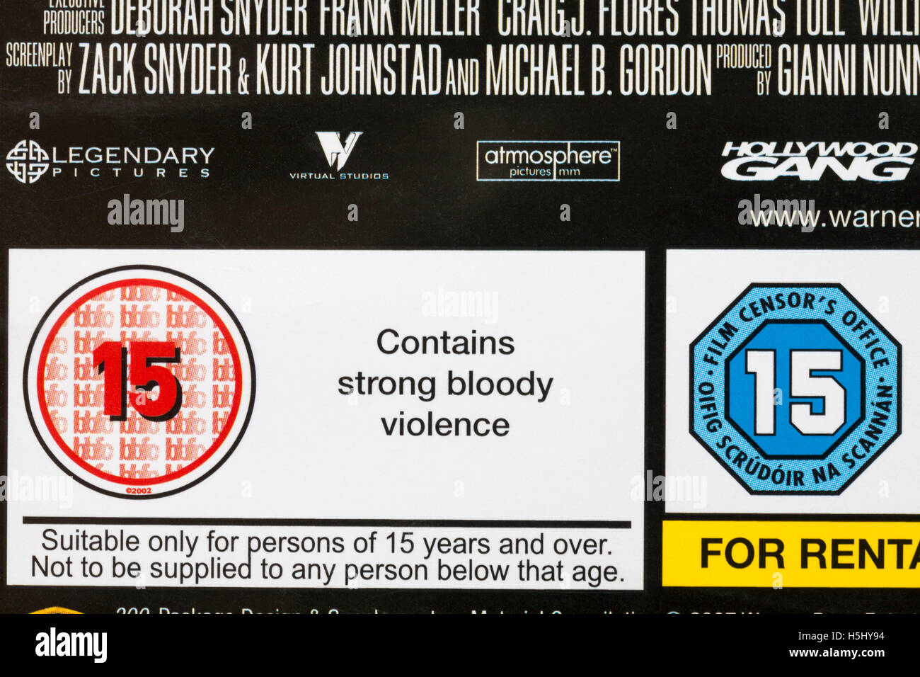 15 rating on HD DVD case - Contains strong bloody violence suitable for ... 15 rating on HD DVD case - Contains strong bloody violence suitable for ...
