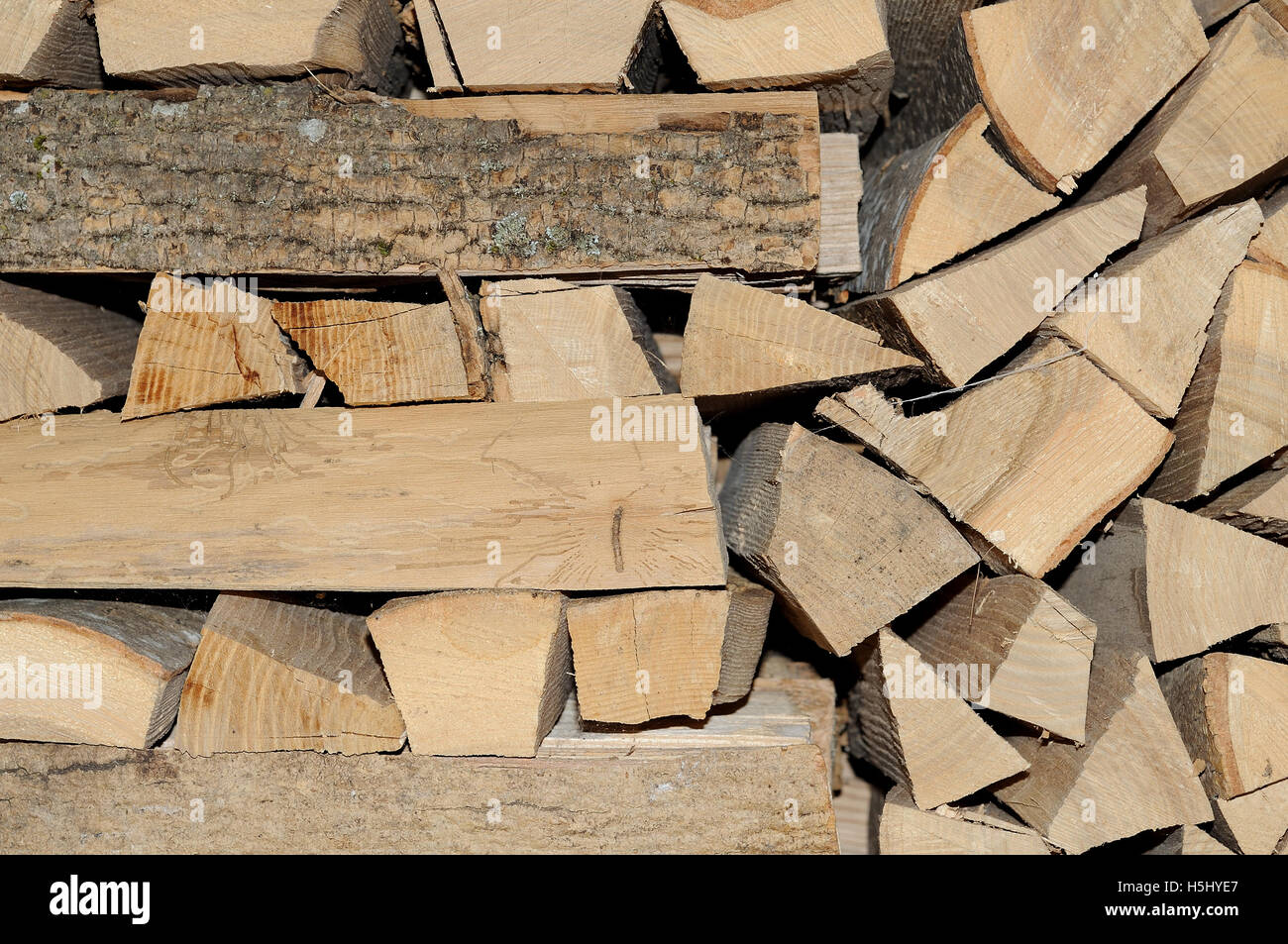firewood which is accurately put in a shed Stock Photo - Alamy