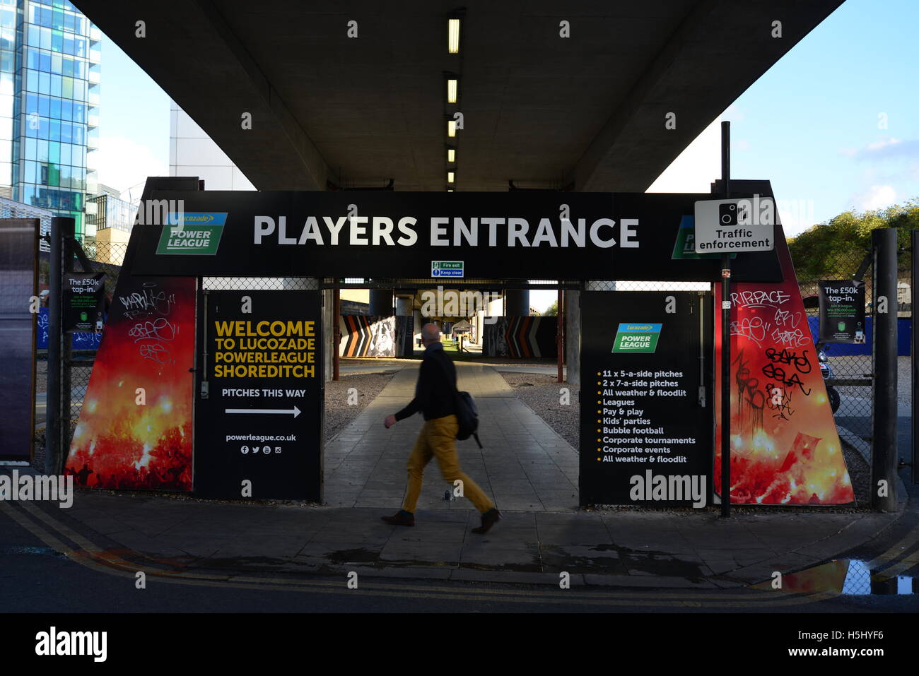 UK, London, Shoreditch, Lucozade Power League Entrance Stock Photo - Alamy