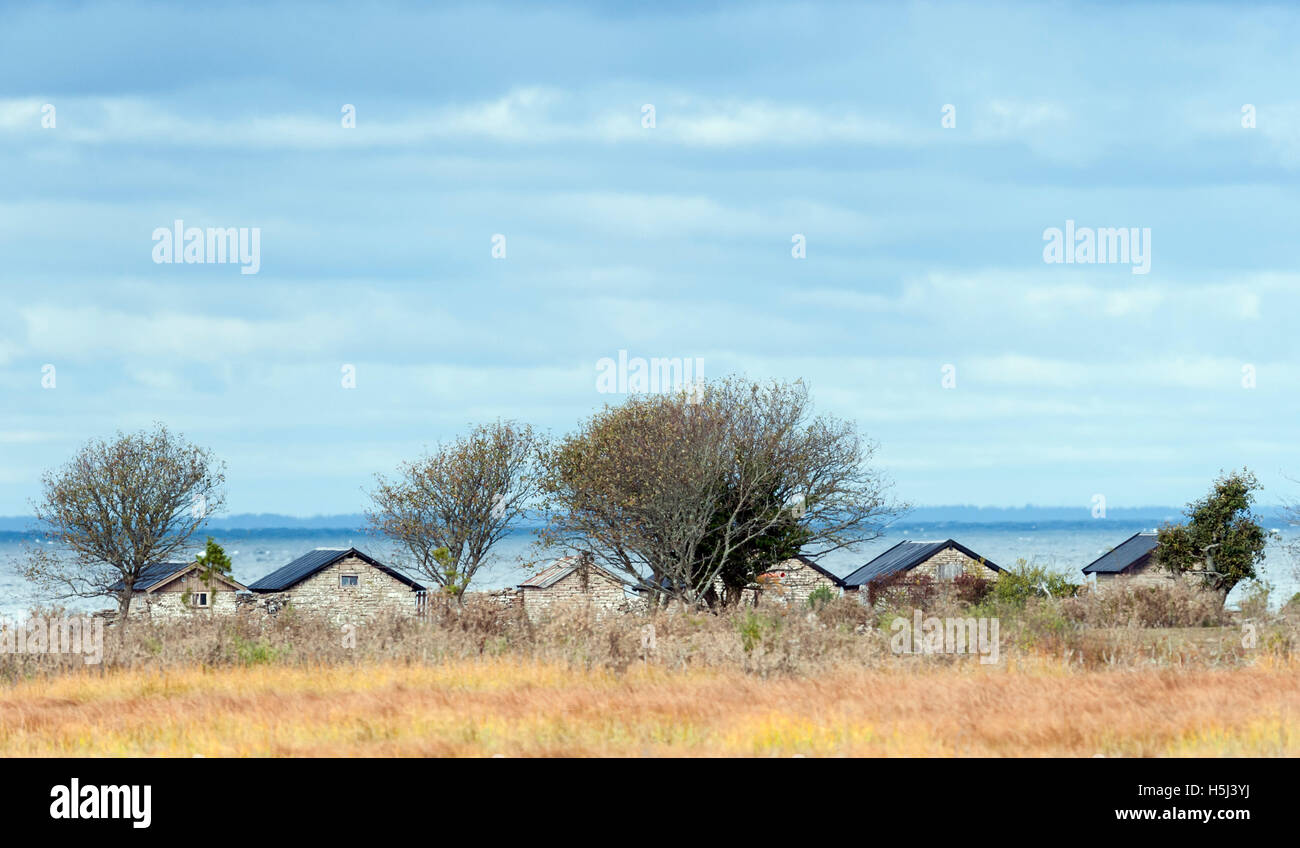 Old stone houses by the Baltic Sea Stock Photo - Alamy
