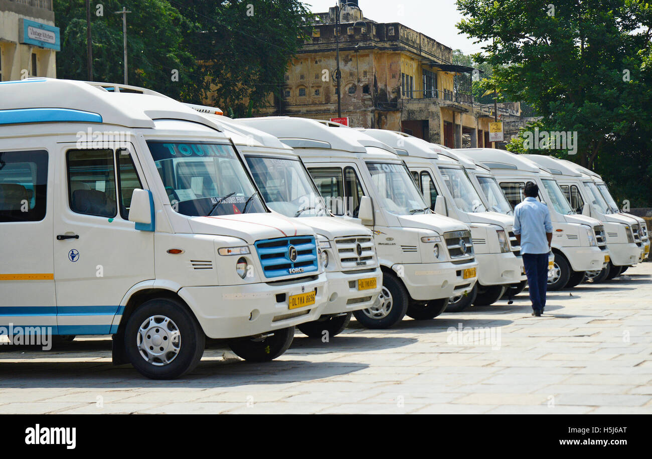 Bus line in parking Stock Photo - Alamy