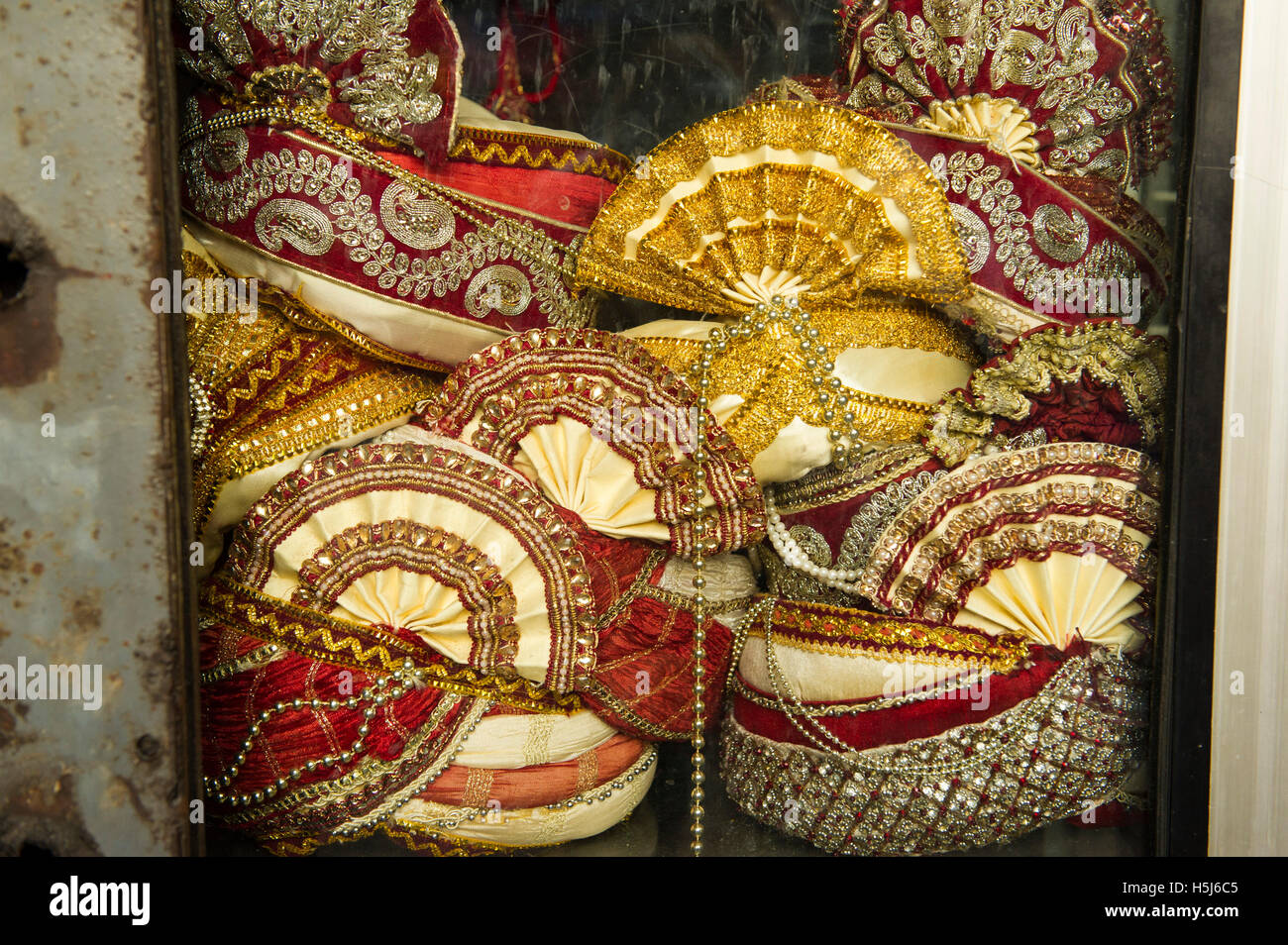 Traditional grooms hat for weddings for sale in the market, Jaffna, Sri ...