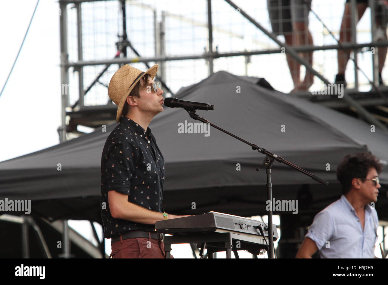 Lead Singer A/J Jackson of Saint Motel performs at Life is Beautiful ...