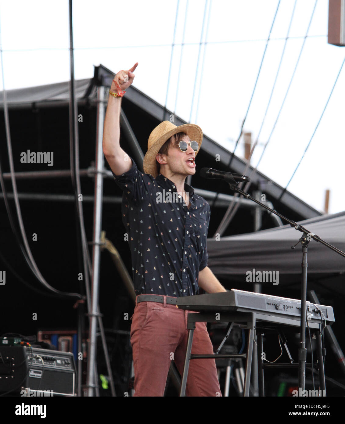 Lead Singer A/J Jackson of Saint Motel performs at Life is Beautiful ...