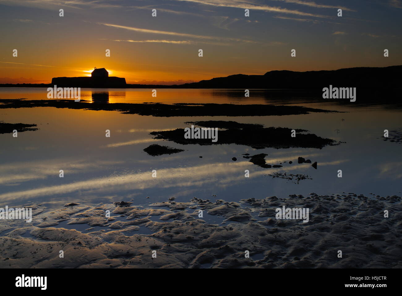 St Cwyfans Church Church in the Sea, Anglesey, North Wales Stock Photo ...