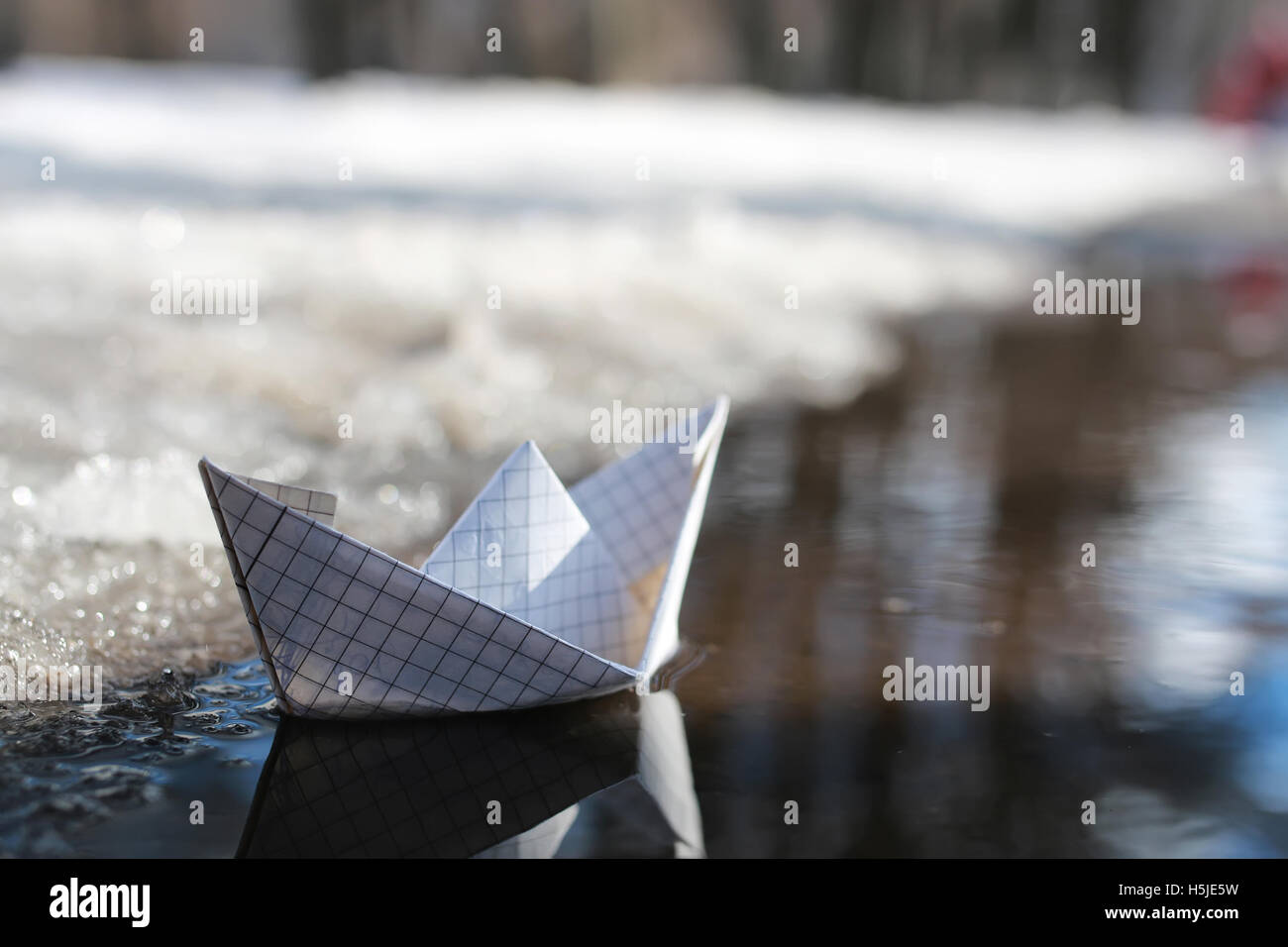 paper boat in a pool Stock Photo - Alamy
