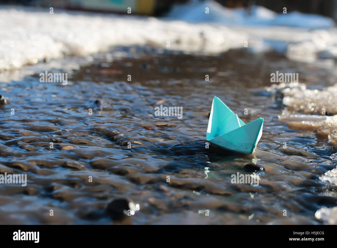 paper boat in a pool Stock Photo - Alamy