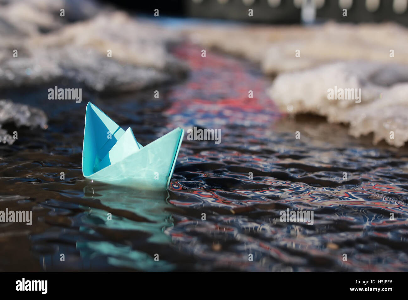 paper boat in a pool Stock Photo - Alamy