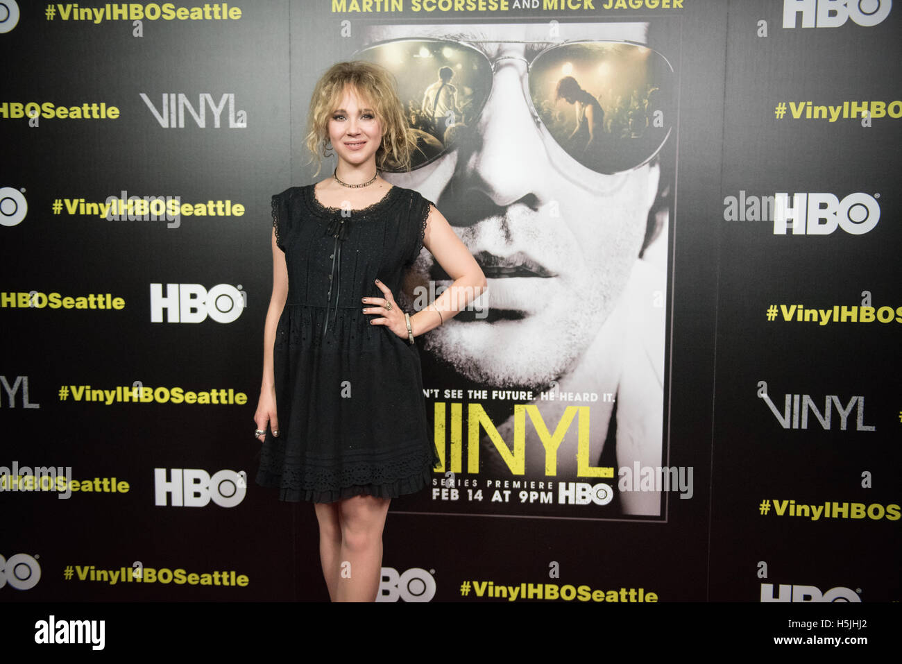 Juno Temple poses at the premiere for HBO's new series Vinyl at ...