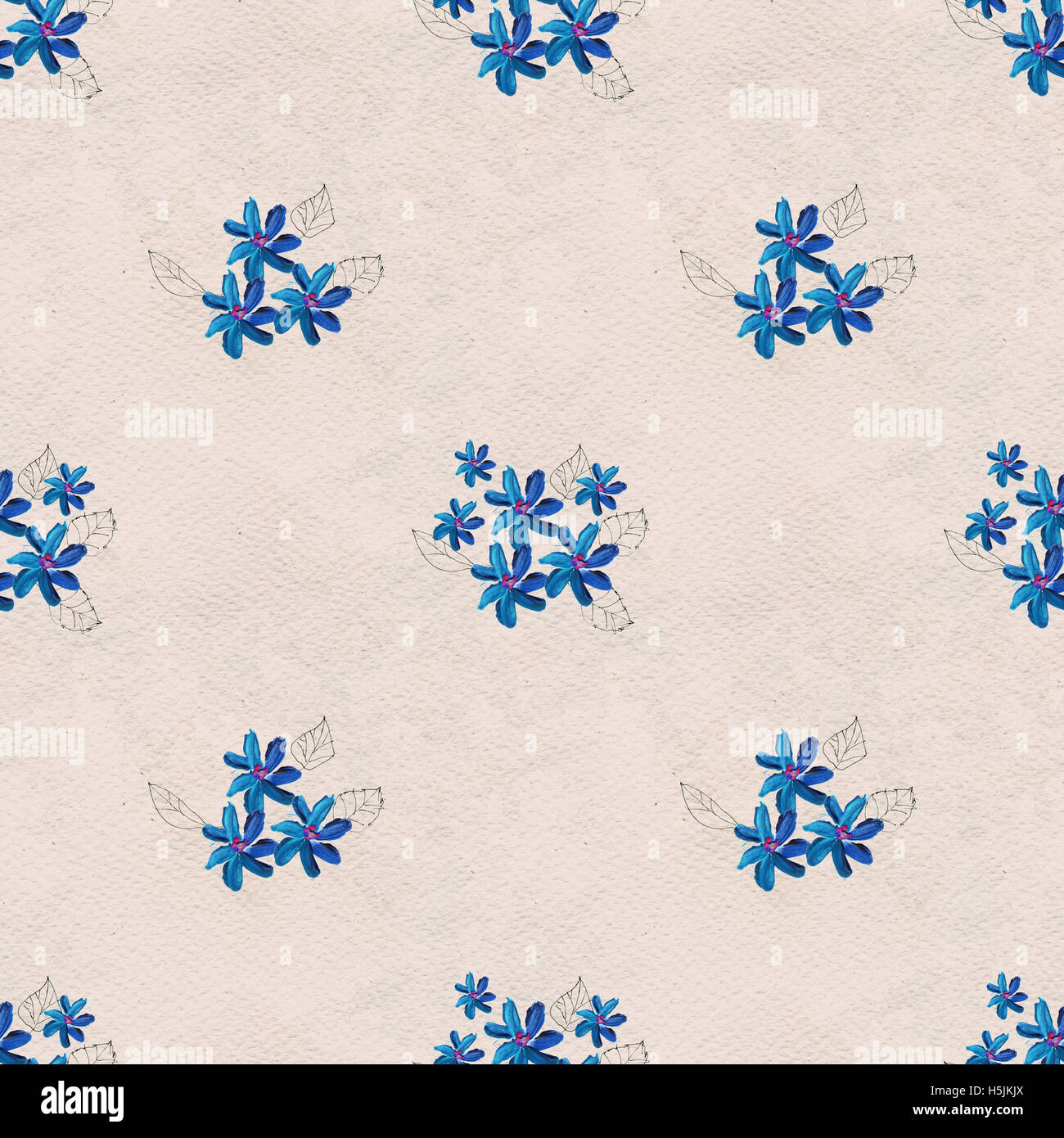 Seamless pattern with blue flowers Stock Photo - Alamy