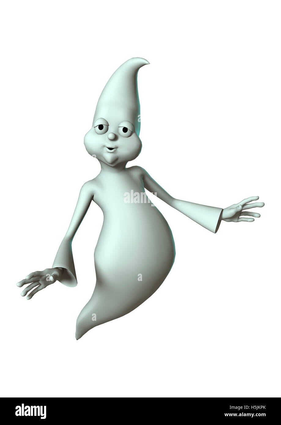 3D rendering of a Halloween ghost isolated on white background Stock ...