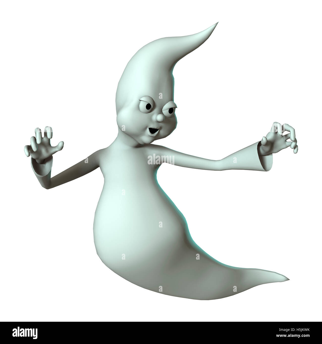 3D rendering of a Halloween ghost isolated on white background Stock ...