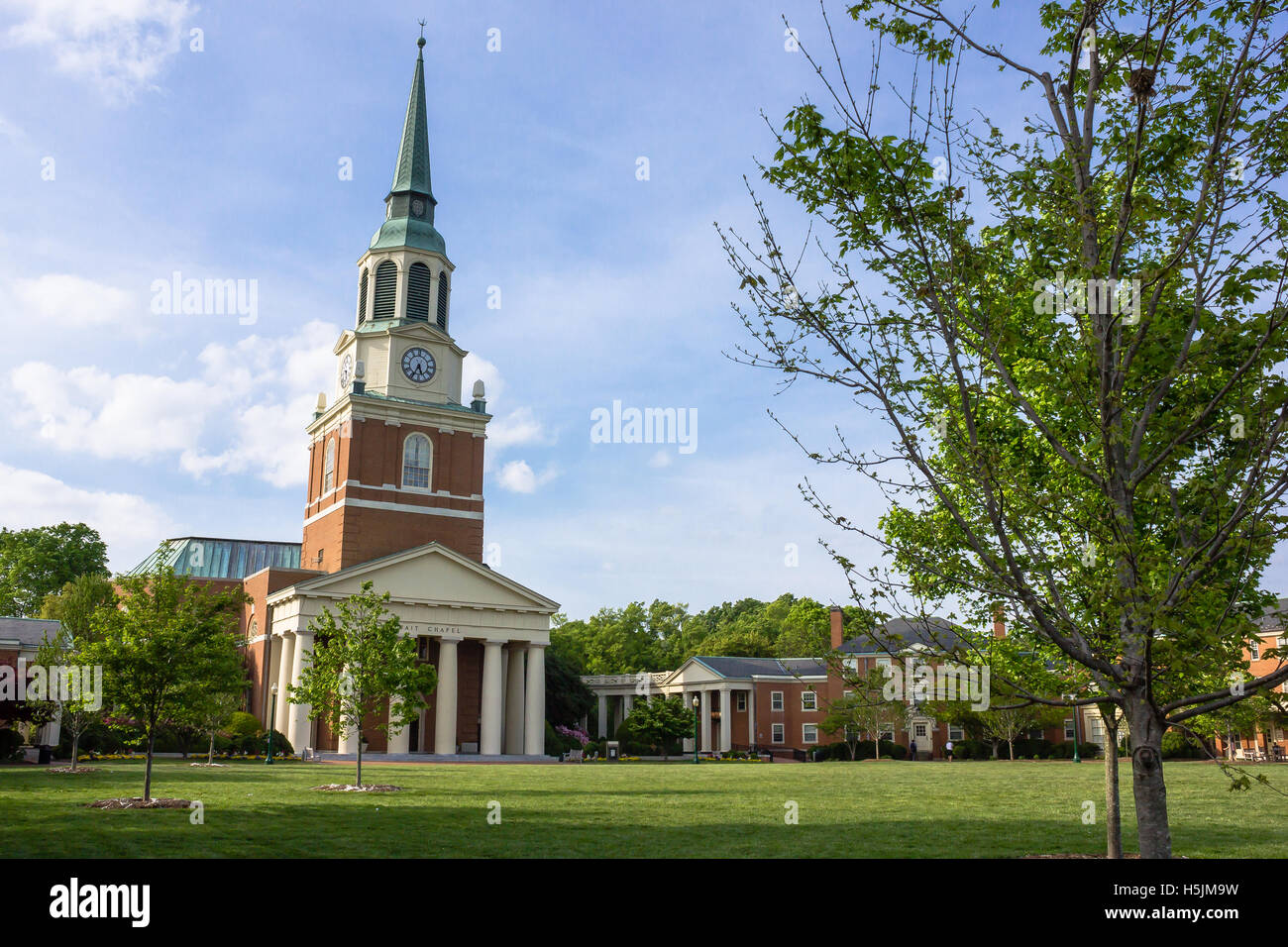 Wait Chapel at Wake Forest University in Winston-Salem, NC Stock Photo ...