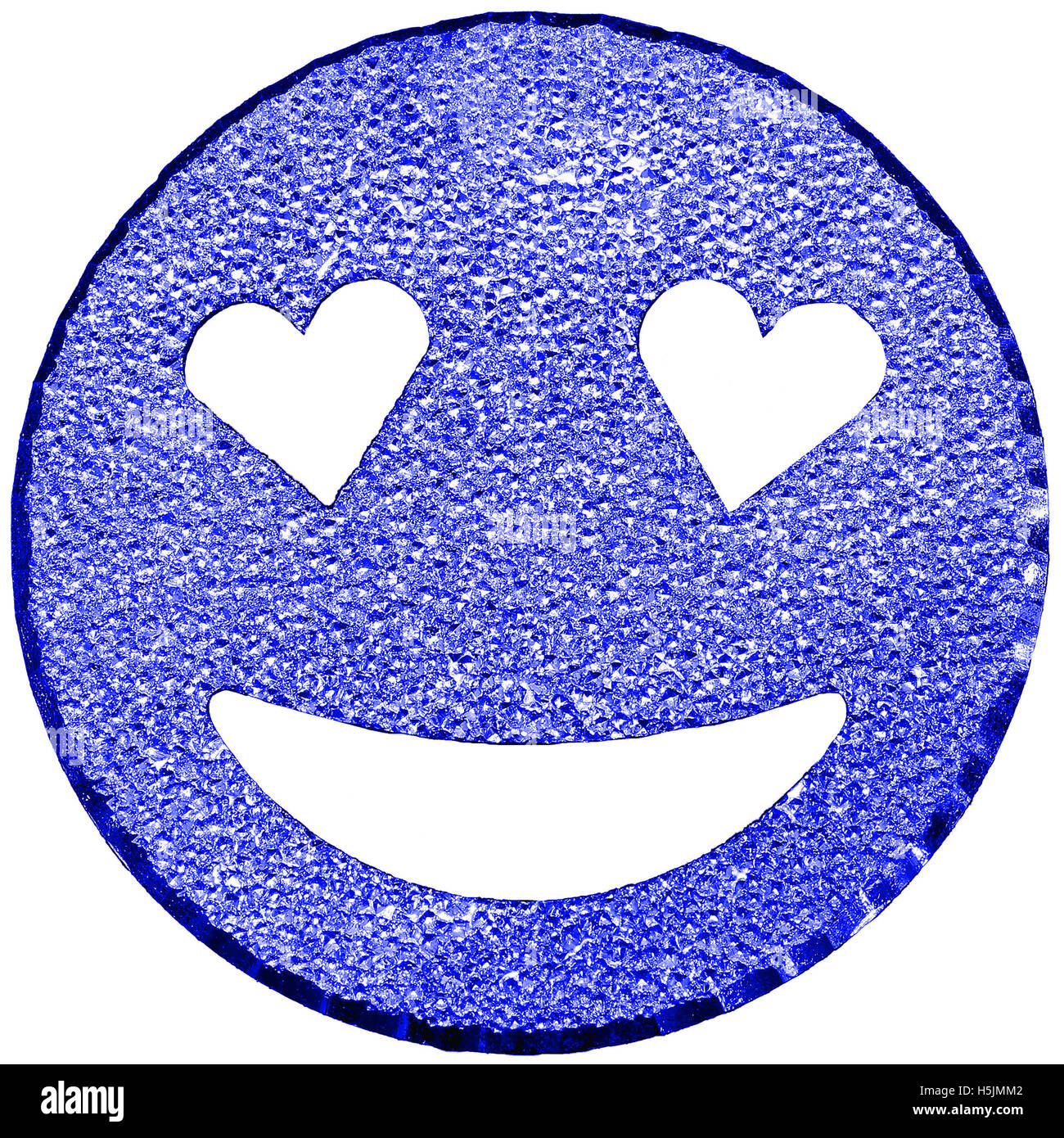 big blue face shining with heart-shaped eyes Stock Photo - Alamy