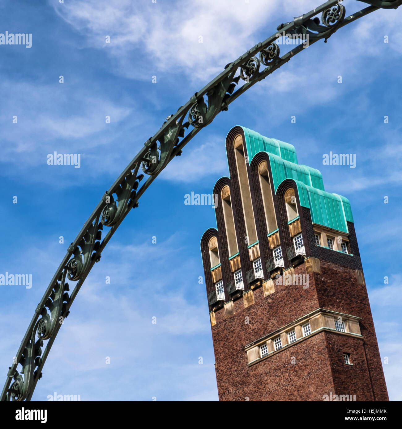 Germany, Darmstadt, Mathildenhöhe Hochzeitsturm Wedding Tower, Five ...