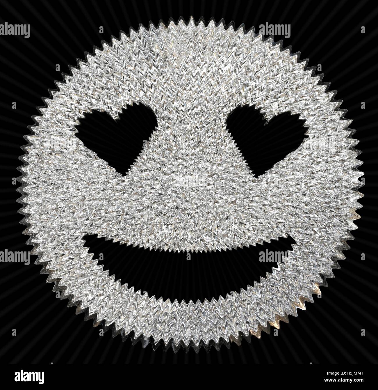 big silver glitter smiling face shining with heart-shaped eyes Stock ...