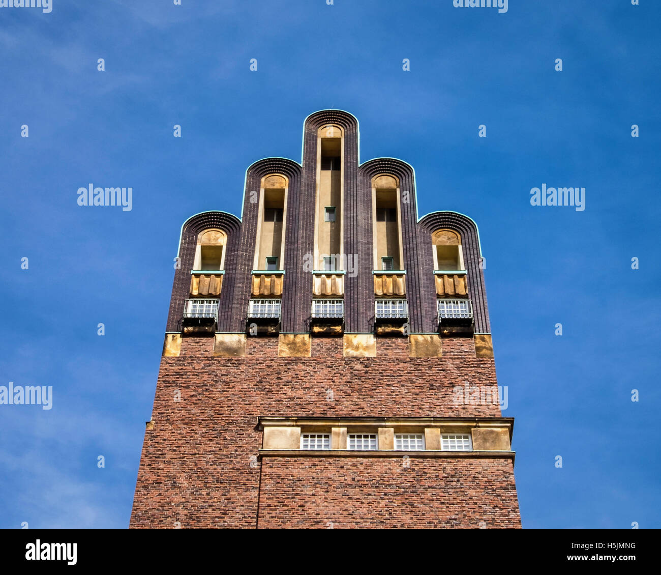 Germany, Darmstadt, Mathildenhöhe Hochzeitsturm Wedding Tower, Five ...