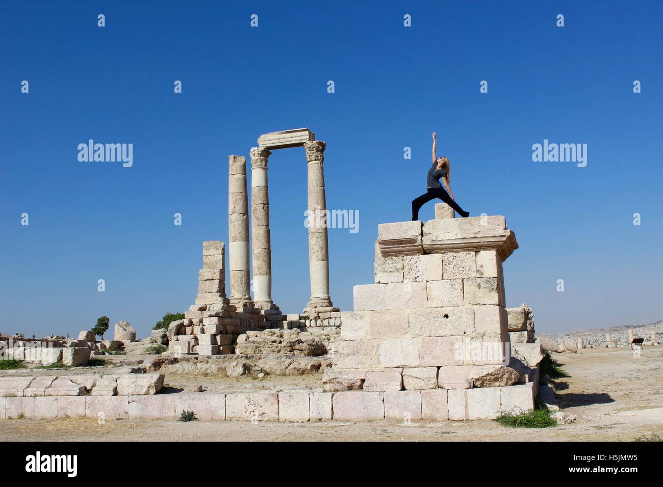 Yoga On Roman Ruins Stock Photo - Alamy