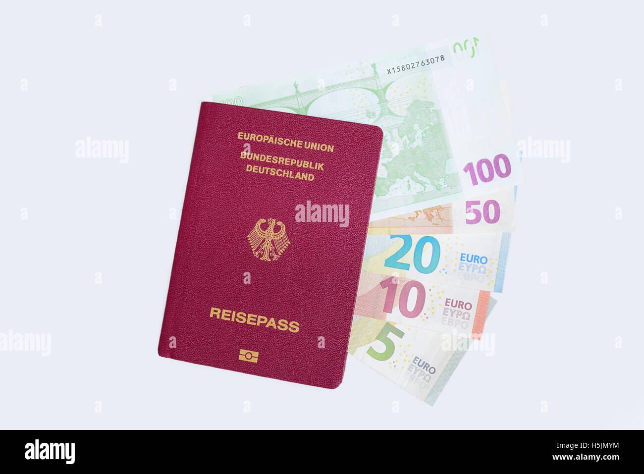 German Passport and Euro bills Stock Photo - Alamy