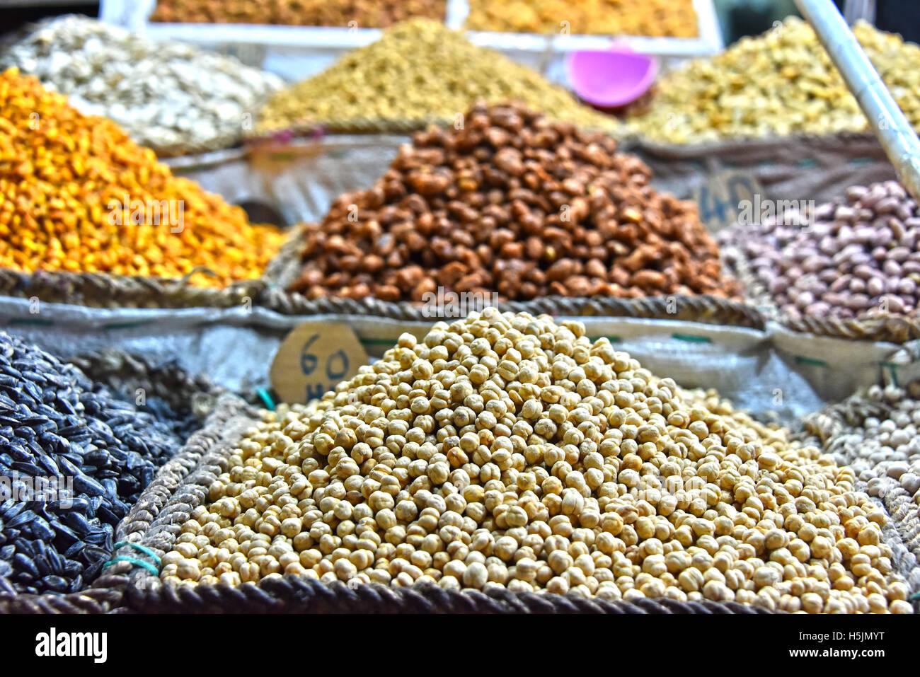 Dried food on the arab street market stall Stock Photo - Alamy