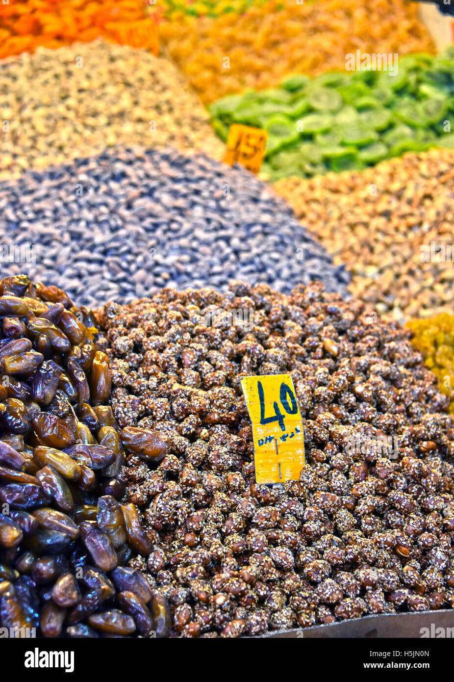 Dried food on the arab street market stall Stock Photo - Alamy