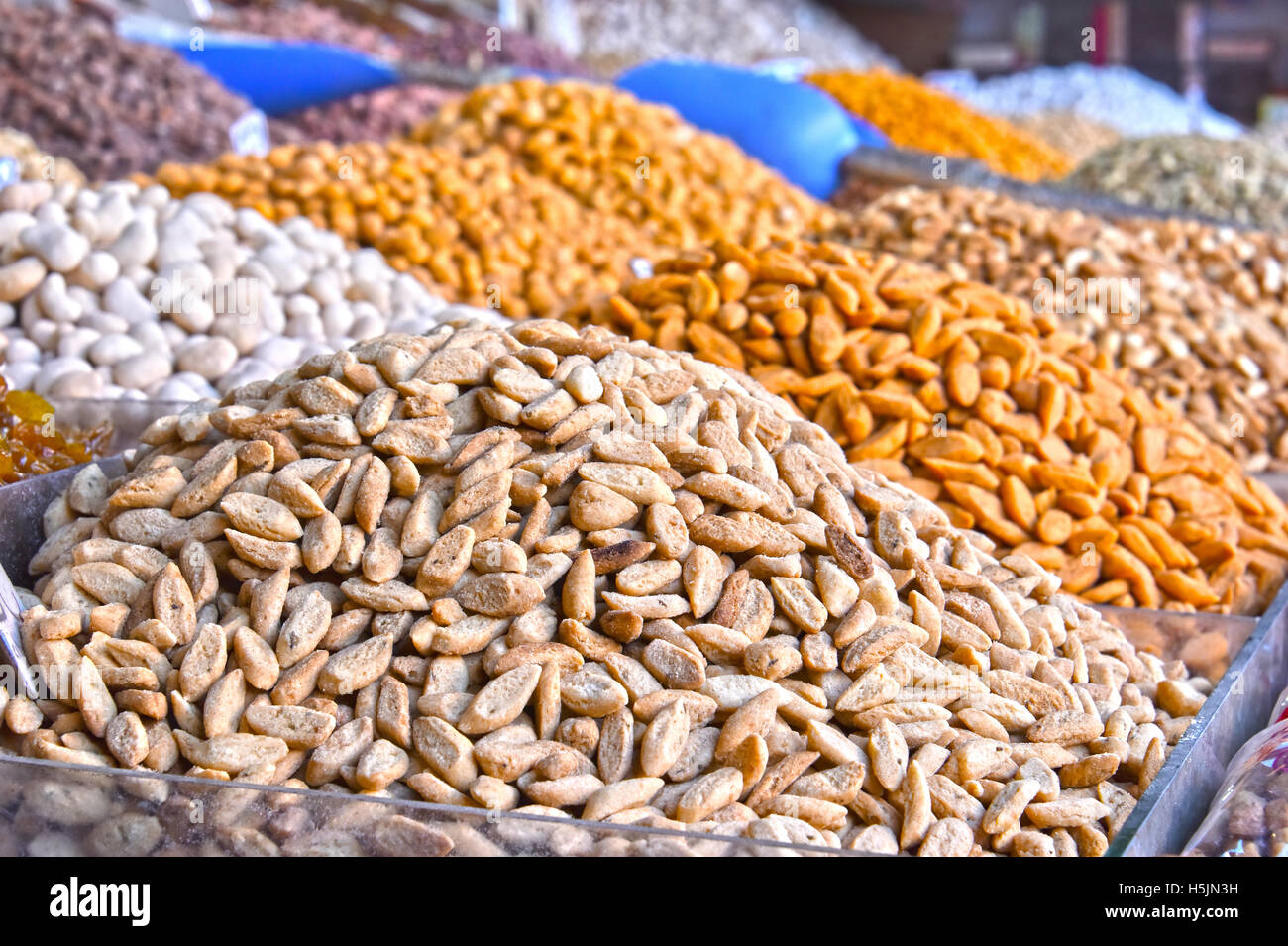 Dried food on the arab street market stall Stock Photo - Alamy