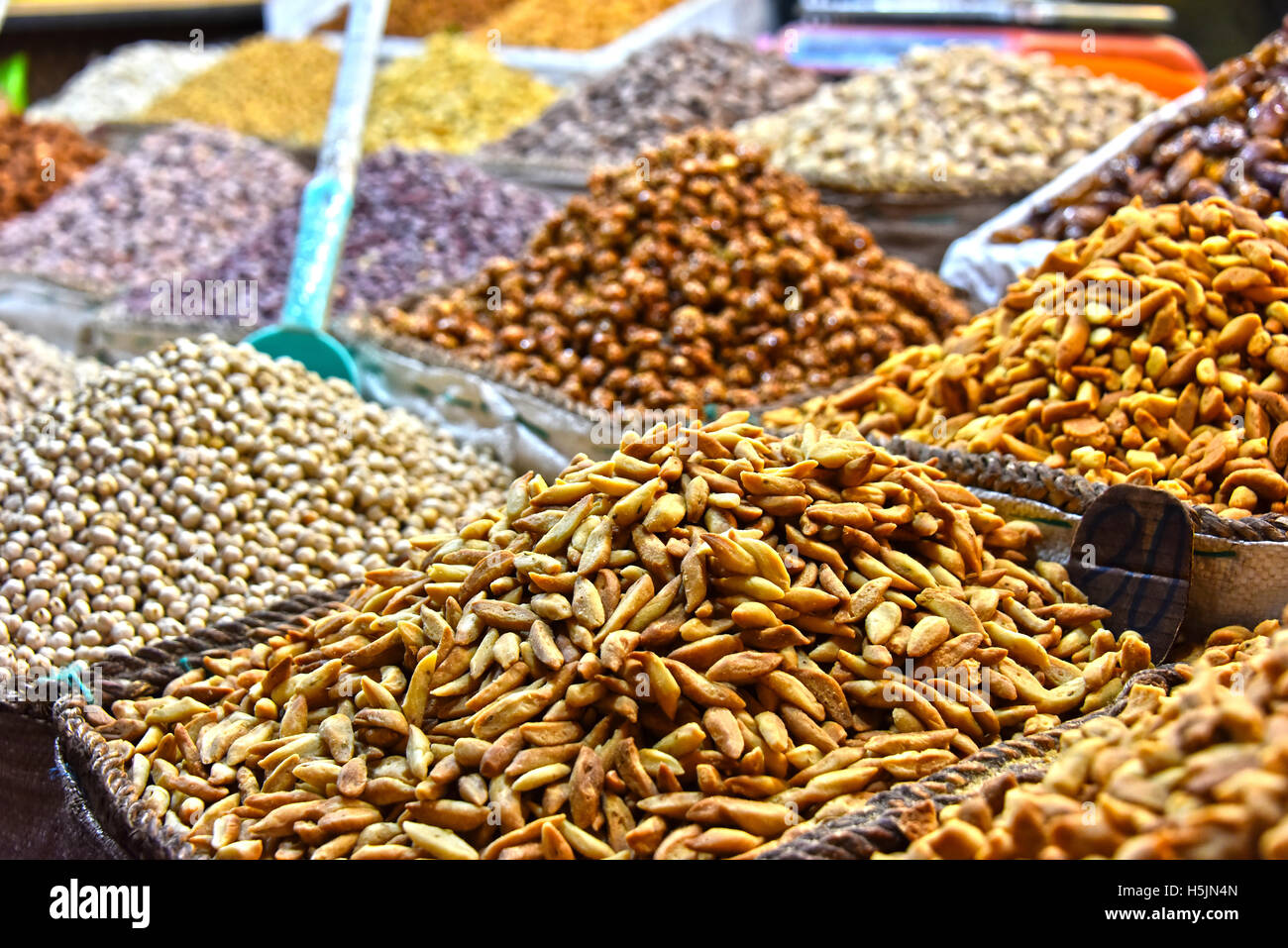Dried food on the arab street market stall Stock Photo - Alamy