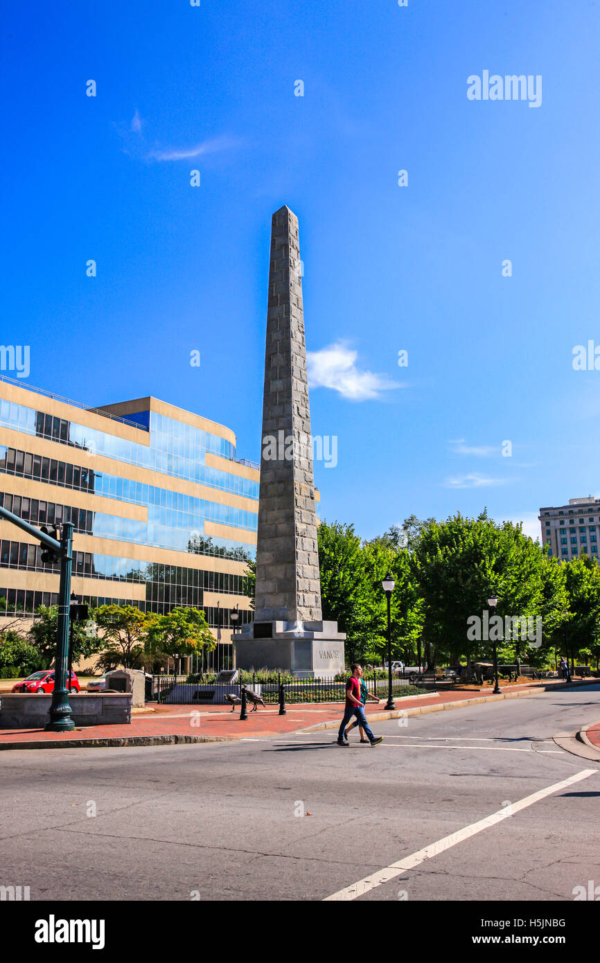 The Zebulon Baird Vance Memorial situated in N. Pack Square in downtown ...