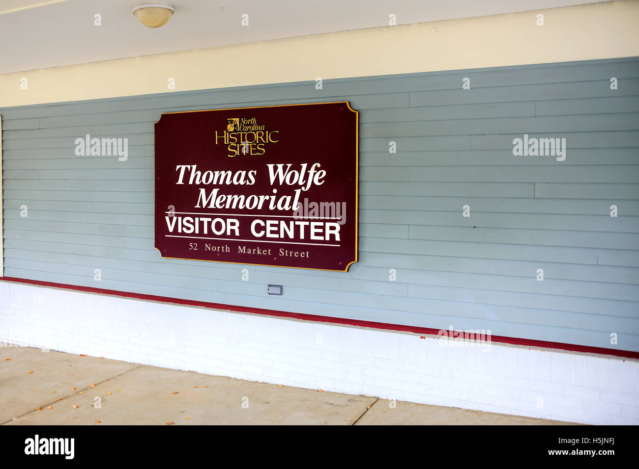 The Thomas Wolfe House (Memorial) house and museum sign at 52 Market St ...