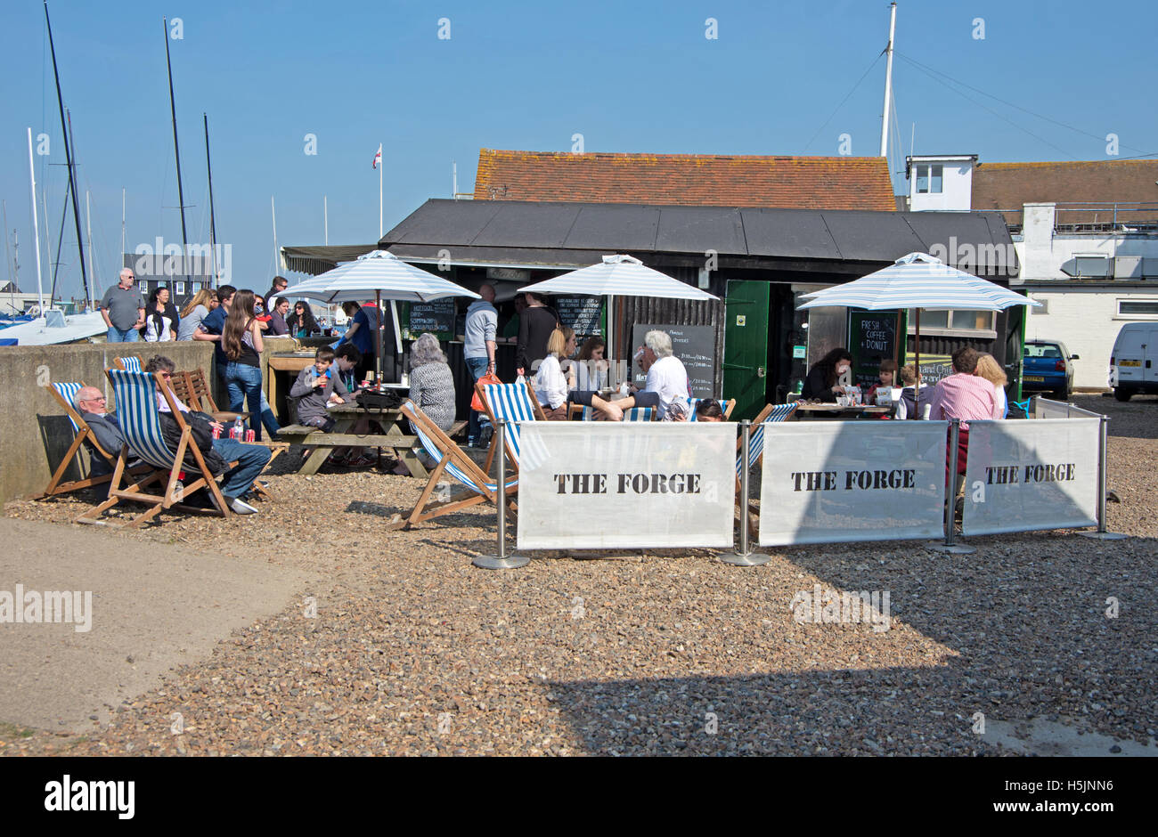Whitstable, Kent, Forge Cafe by Beach, England Stock Photo - Alamy