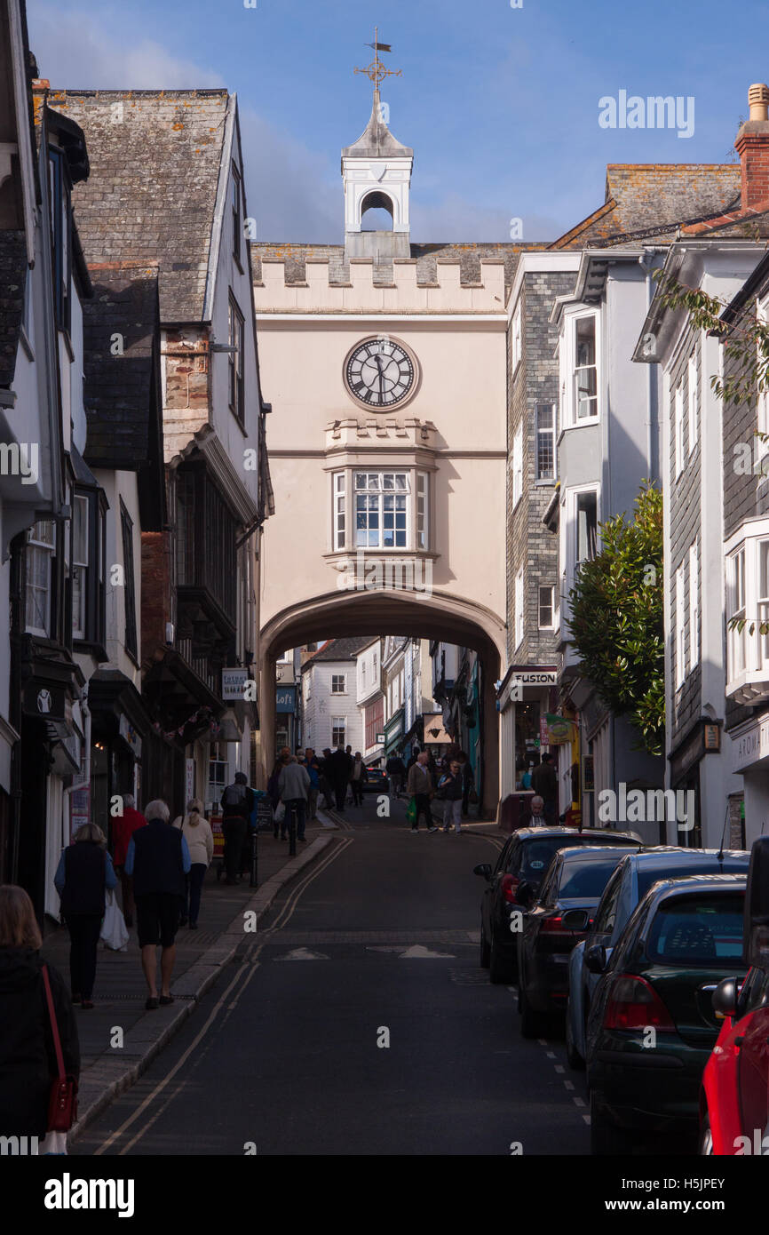 The Eastgate with it's famous clock overhanging the High Street in ...