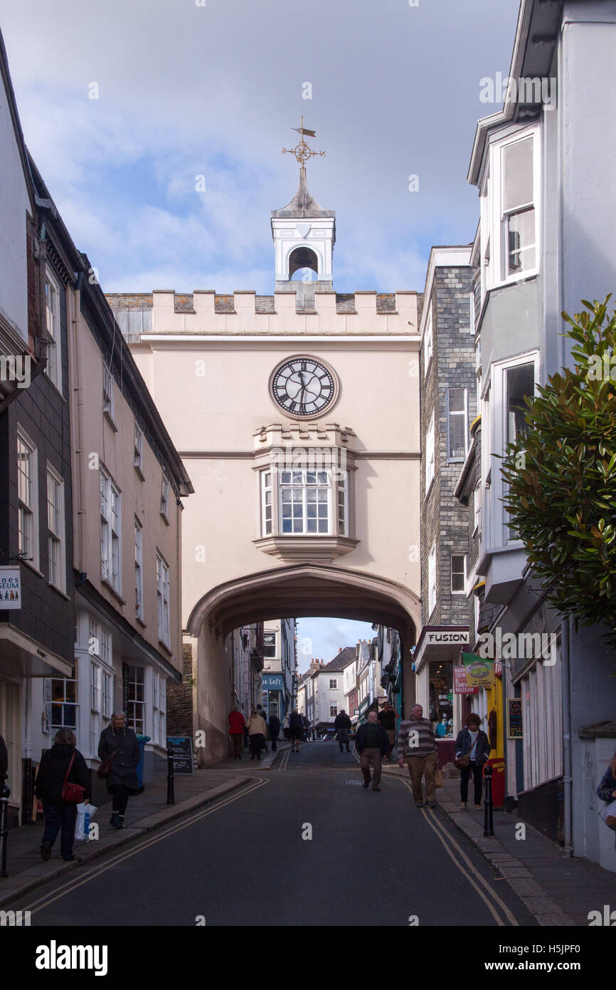 The Eastgate with it's famous clock overhanging the High Street in ...