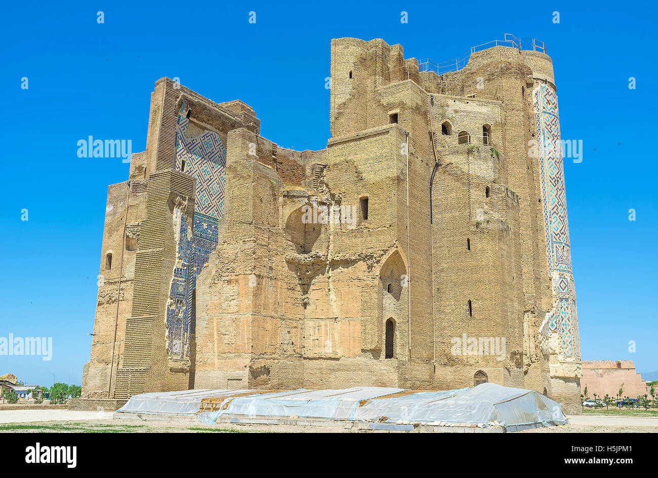 The remainings of the medieval Palace of Amir Timur - the ruined brick ...