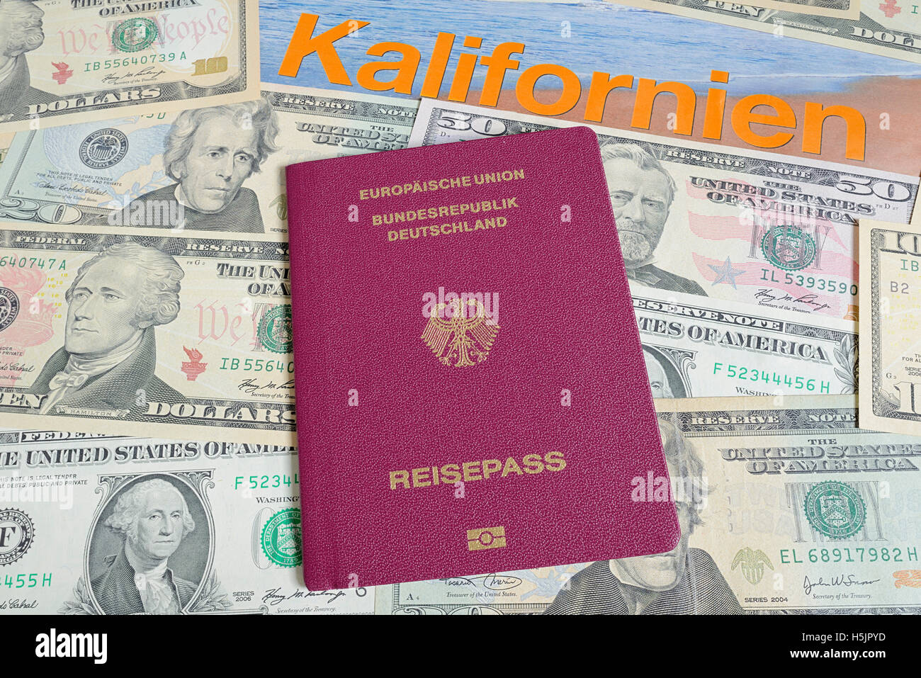 German Passport and US Dollar Bills Stock Photo - Alamy