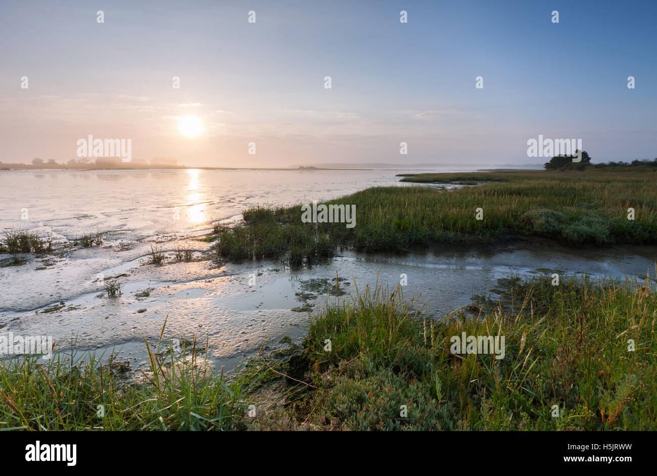 River Blyth blythburgh suffolk sunrise over mudflats Stock Photo - Alamy