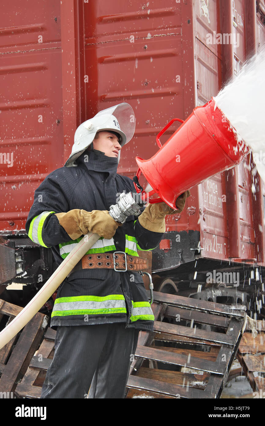 Firefighter bus hi-res stock photography and images - Alamy